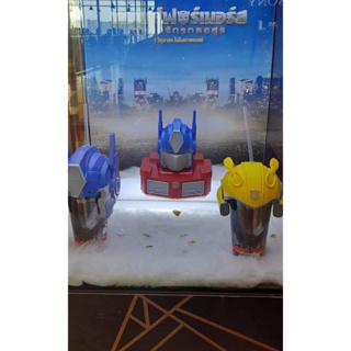 NEW! ถังป๊อปคอร์น Transformers ถังป๊อปคอร์น Optimus Prime bucket แก้ว ...