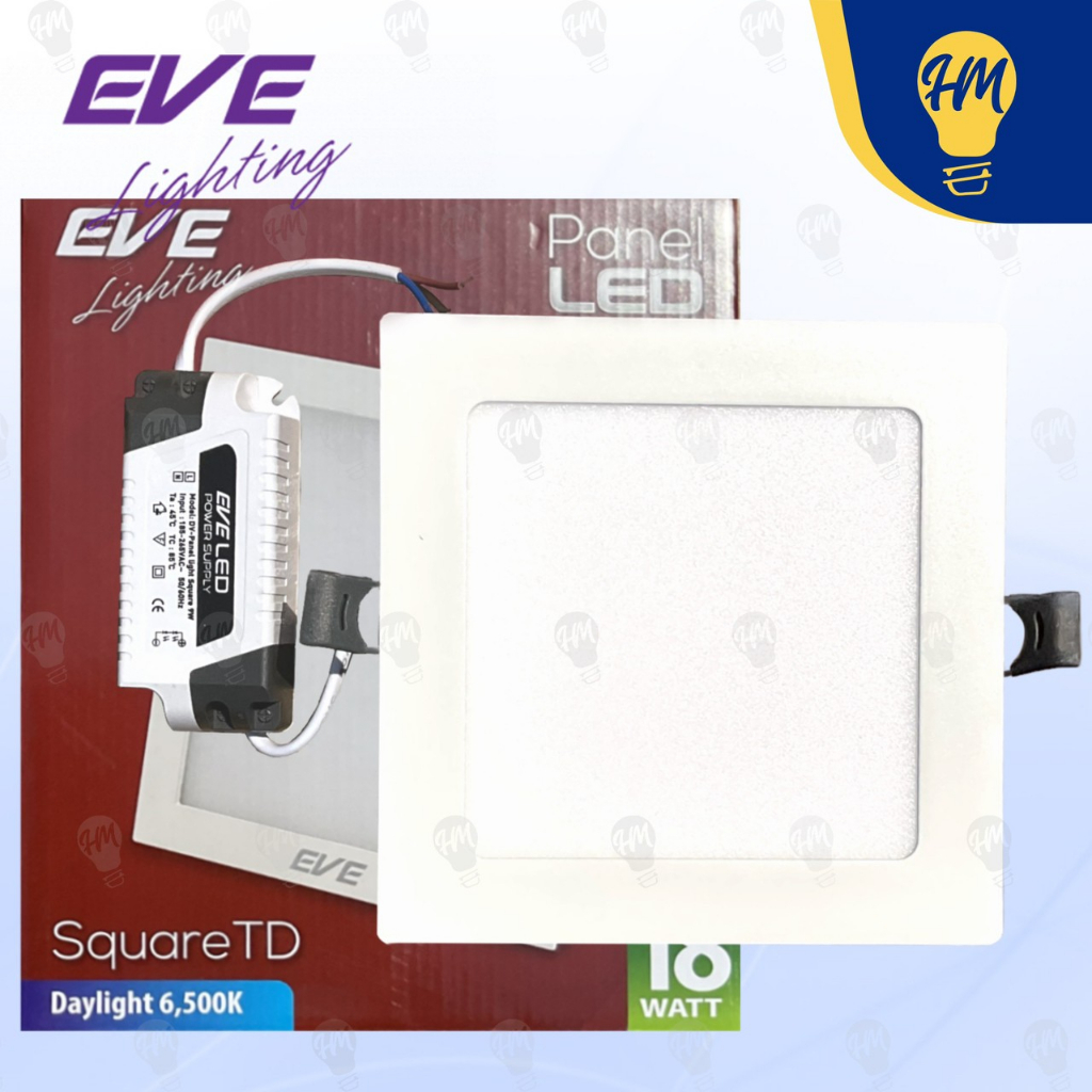 EVE Panel ดาวน์ไลท์ LED 6w. 9w. 12w. 18w. 24w. สี่เหลี่ยม แสงขาว/วอร์ม ...