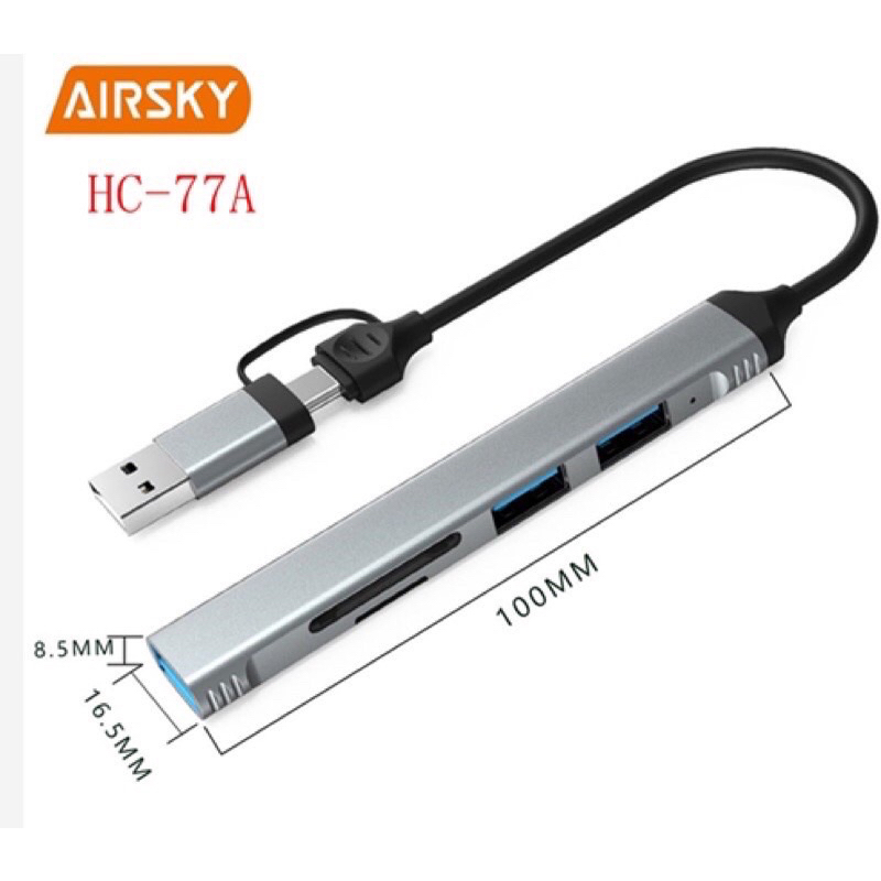 Hoco HB14 Easy use Type-C adapter (Type-C to USB3.0+HD+PD) | Shopee Thailand