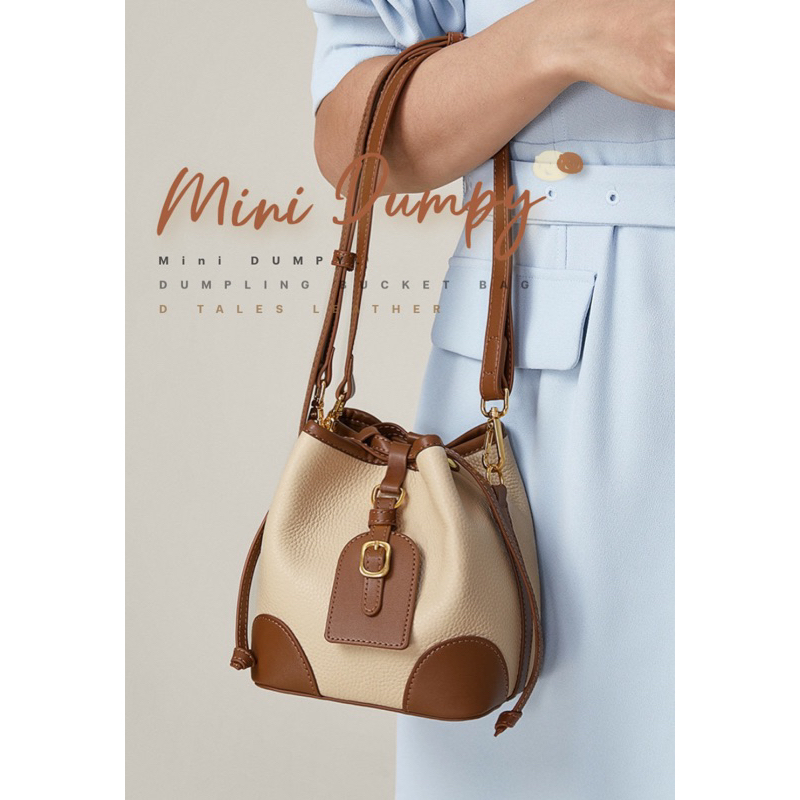(ส่ง4มค)DTALES Mini Dumpy กระเป๋าหนังแท้ ทรงขนมจีบ ไซส์มินิ น่ารักแบบ ...