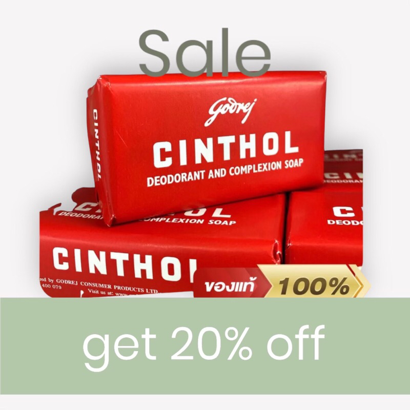 (1ก้อน)สบู่ซินทอล cinthol deodorant add complexion soap(100g) | Shopee ...