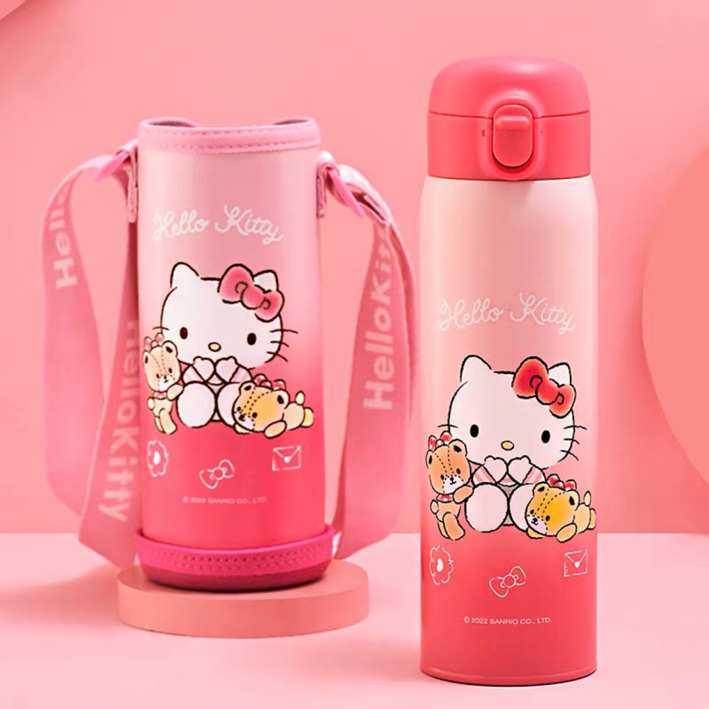 กระติกน้ำเก็บอุณหภูมิ Sanrio Hello Kitty แบบยกดื่ม 480ml. | Shopee Thailand