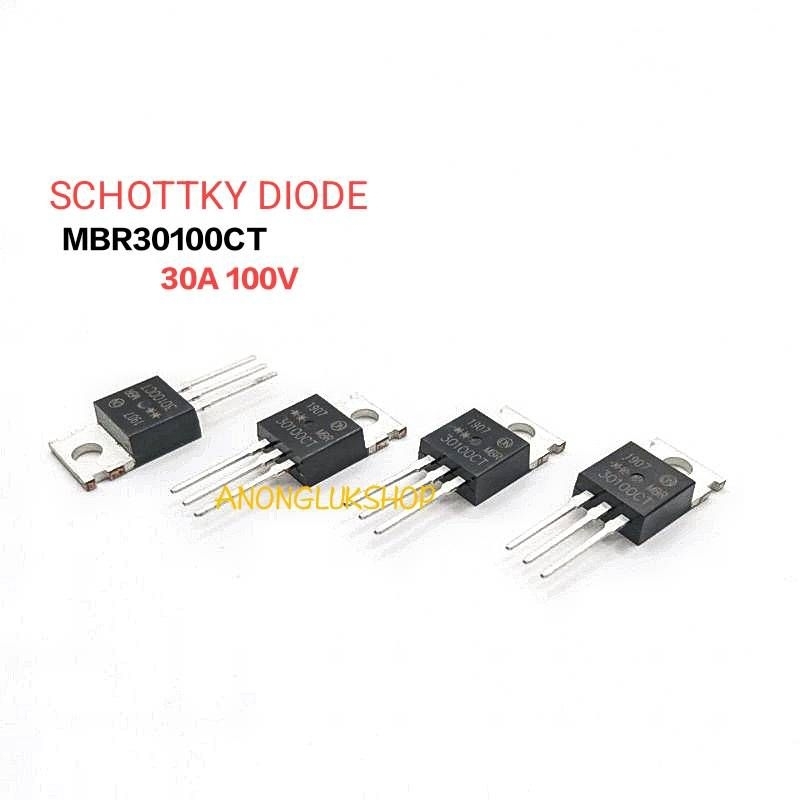 1ตัว MBR30100CT SCHOTTKY DIODE ช็อคกี้ไดโอด (หัวชน) TO220 3ขา กระแส 30A 100V | Shopee Thailand