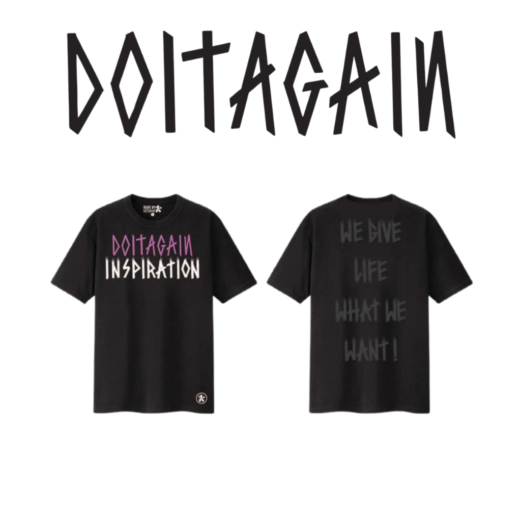 เสื้อยืด สกรีนด้วยสีดิสชาร์จ หน้า/หลัง AGAIN DO IT AGAIN | Shopee Thailand