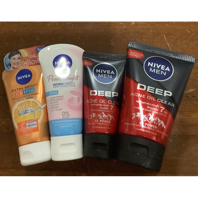 Nivea Extra Bright C&HYA Wash Foam / Nivea Pearl bright MICROBUBLE Deep ...