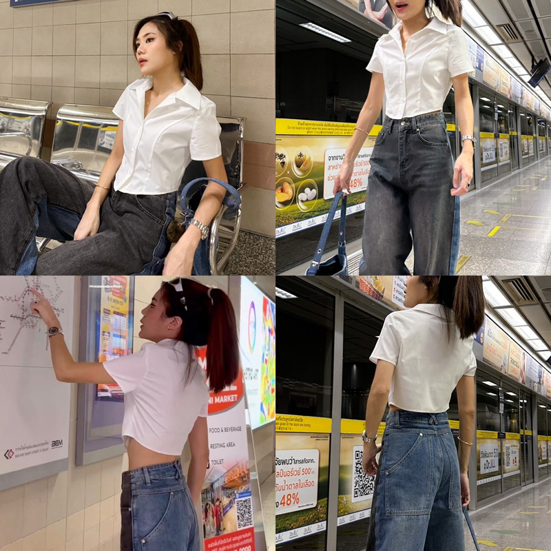 OLAF CROP SHIRT(10วันจัดส่ง) | Shopee Thailand