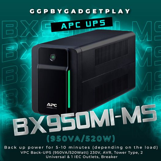 [กรุงเทพฯ ด่วน 1 ชั่วโมง] APC Back-UPS BX950MI-MS (950VA/520Watt) ระบบ ...