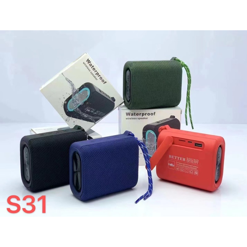 KOLEER S31 ลำโพงบลูทูธ กันน้ำ 5W FM/AUX/USB/TF เหมาะสำหรับสายเที่ยว | Shopee Thailand