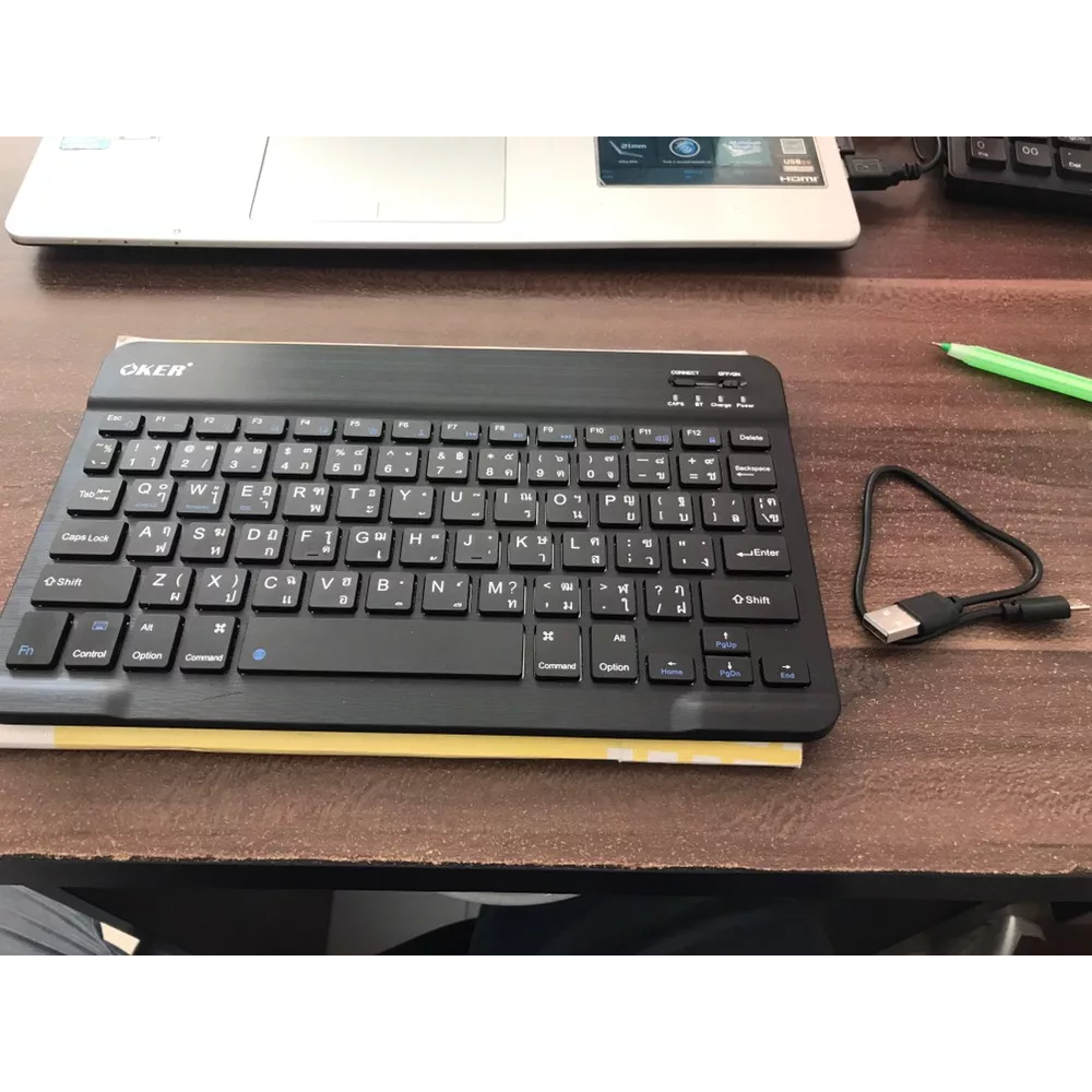 ส่งจากไทย OKER UK-45 BLUETOOTH KEYBOARD คีย์บอร์ดไร้สายบลูทูธ แบบ Slim ...