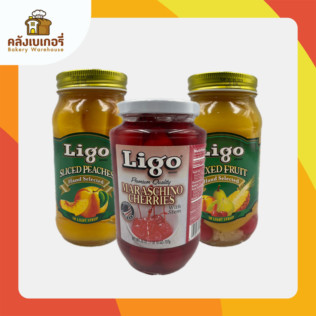 LIGO MIXED FRUIT, SLICED PEACHES, MARASCHINO CHERRIES- ผลไม้รวมใน ...
