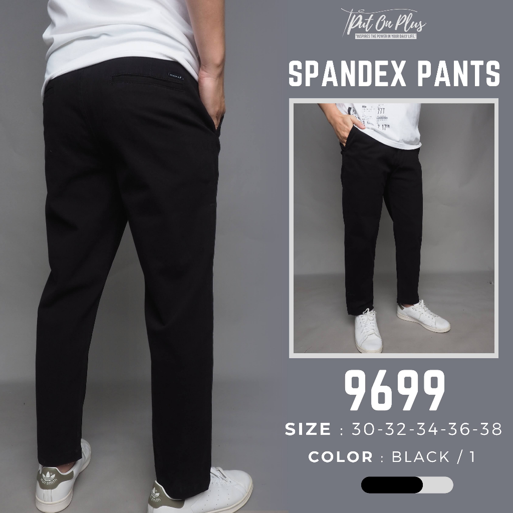 ⚡GW⚡9699 กางเกงขายาว ผู้ชาย ผ้ายืด สีพื้น Slim fit ยาว 34-36.5 นิ้ว ไซส์ 30-38 Goodwin Brand ...