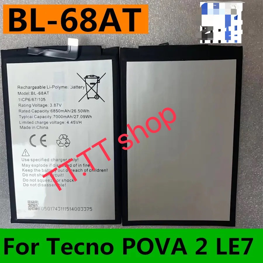 แบตเตอรี่ Tecno Pova 2 LE7 BL-68AT 7000mAh ประกัน 3 เดือน แบต | Shopee ...