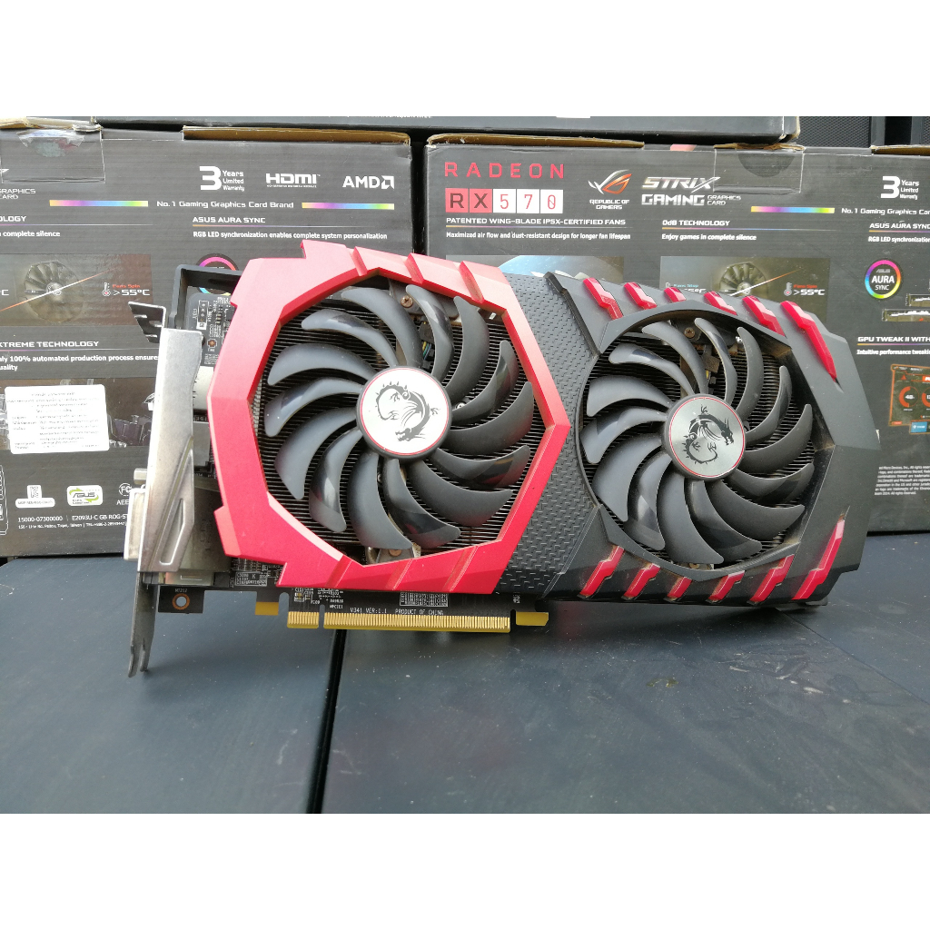 การ์ดจอ AMD RX580 4G-8G//RX570 4G-8G//RX480 4G-8G//RX470 4G-8G มือสอง ต่อไฟเพิ่ม 8พิน | Shopee ...