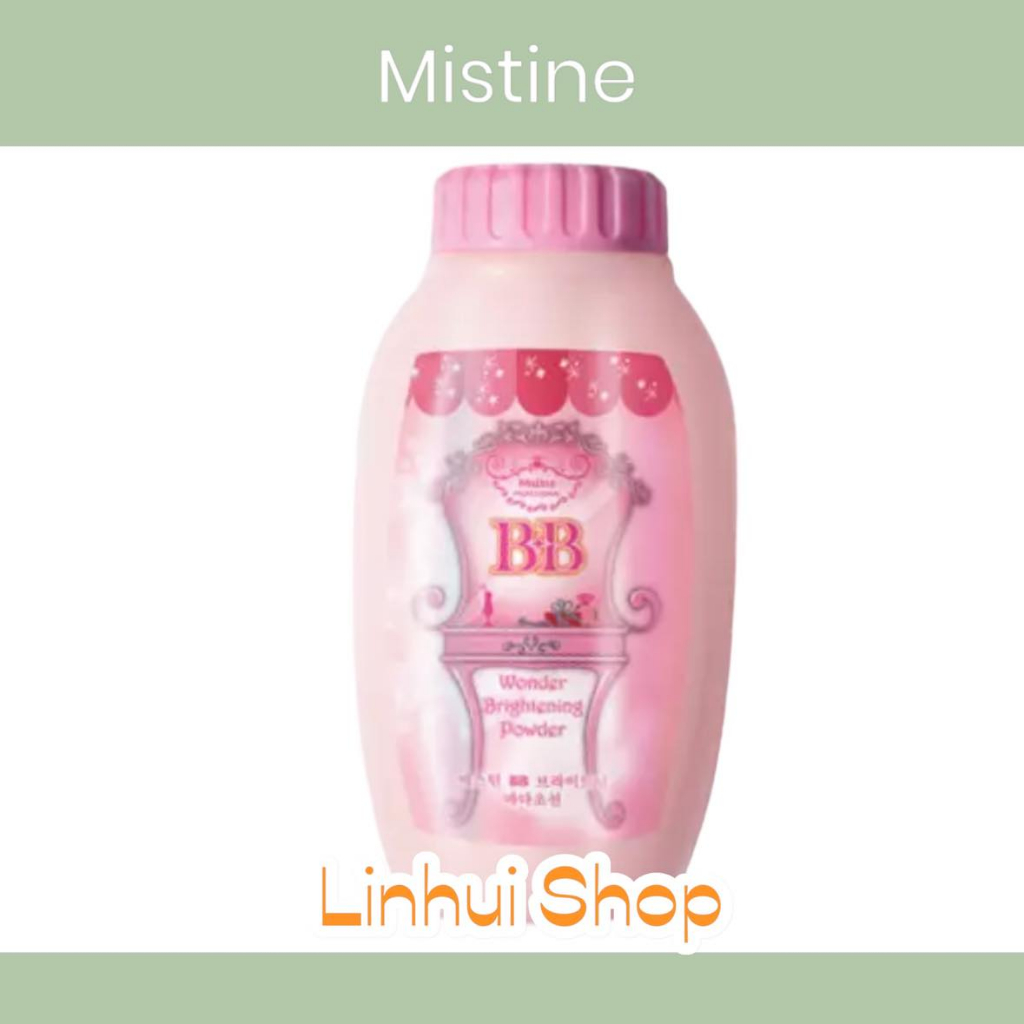 Mistine BB Wonder Brightening Powder ขวดสีชมพู สูตรยอดนิยม 50 กรัม มิสทีน บีบี พาวเดอร์ แป้งฝุ่น ...