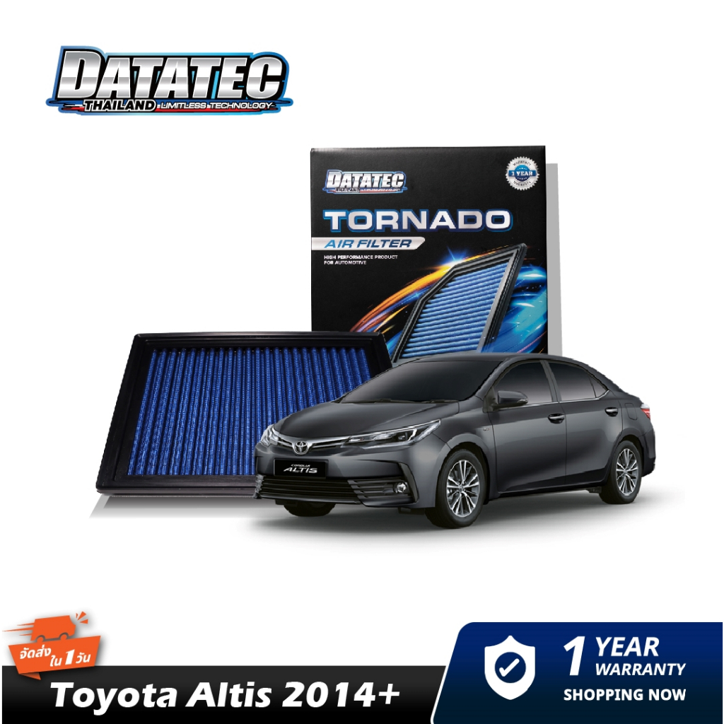 กรองอากาศ TOYOTA Collora Altis 2007-2018 DATATEC TORNADO AIR FILTER ...