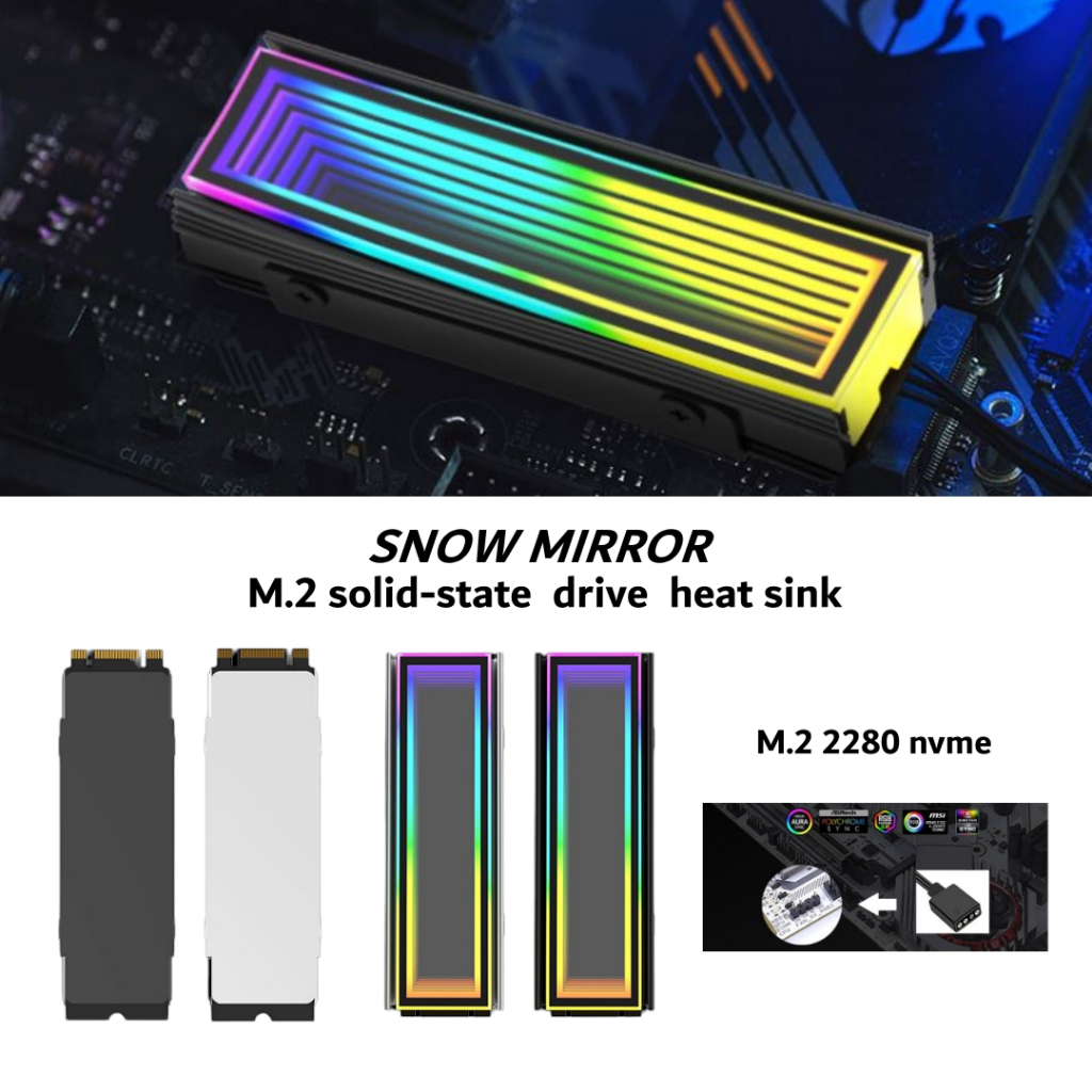 ฮีตซิ้งค์สำหรับ M.2 SSD nvme /Snow mirror m.2 solid-state drive heat ...