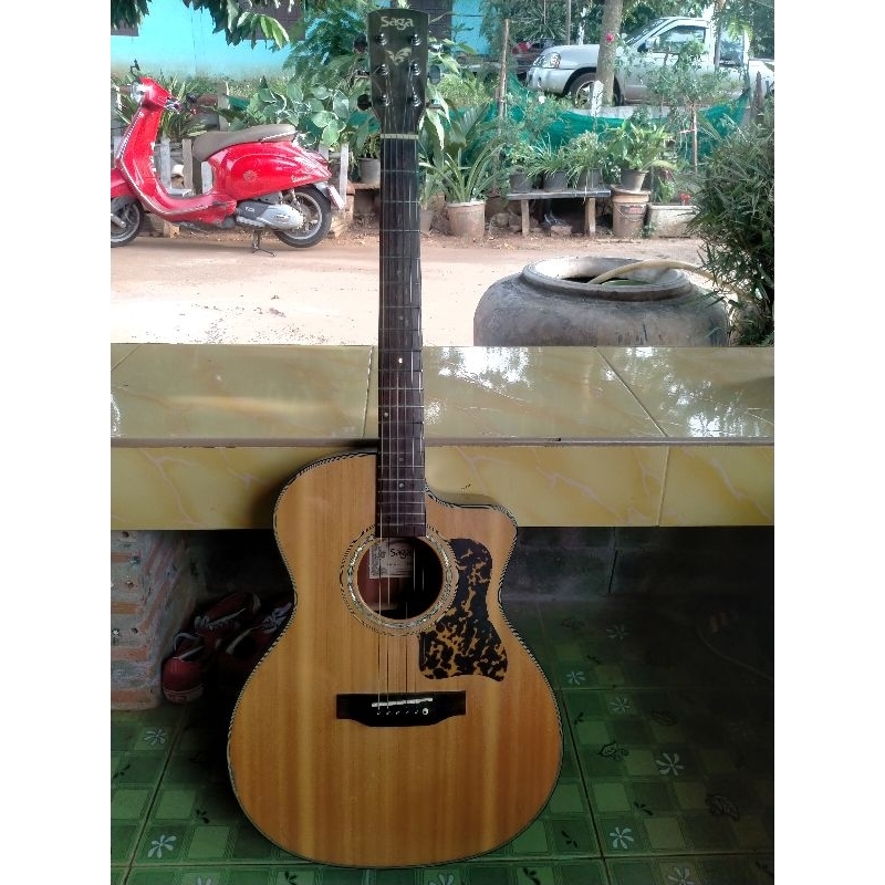 กีต้าร์โปร่งไฟฟ้า SAGA G100C | Shopee Thailand