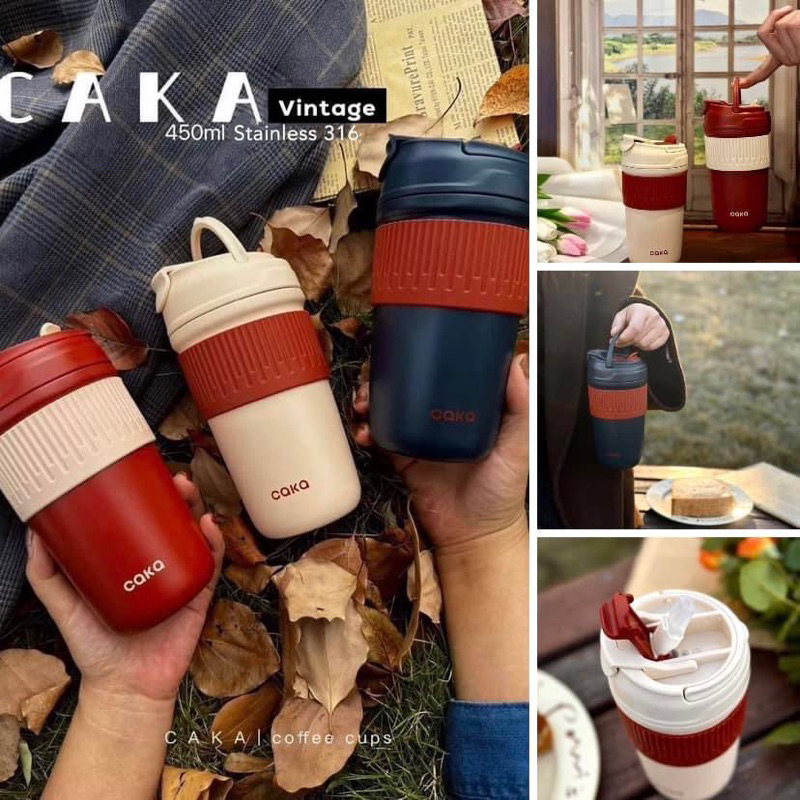 กระบอกน้ำ 𝗖𝗔𝗞𝗔 𝗩𝗶𝗻𝘁𝗮𝗴𝗲 แก้วน้ำเก็บอุณหภูมิพร้อมหูหิ้ว #ของแท้ 💯 ...