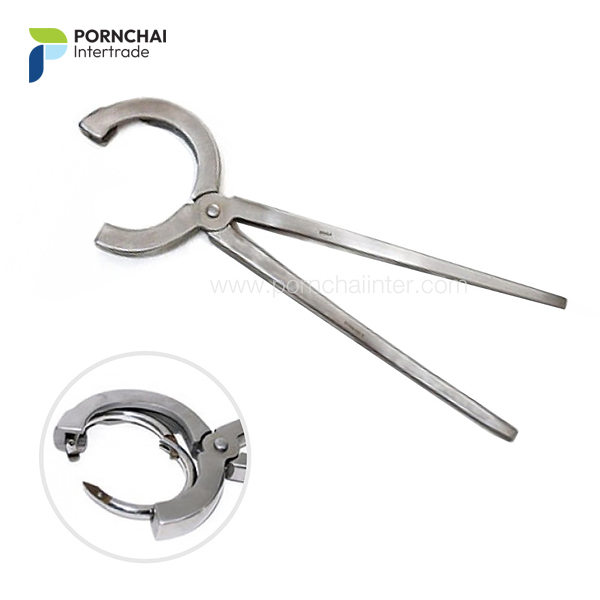 คีมใส่ห่วงจมูกโค แบบสแตนเลส Bull nose ring applicator, Stainless (1 ...