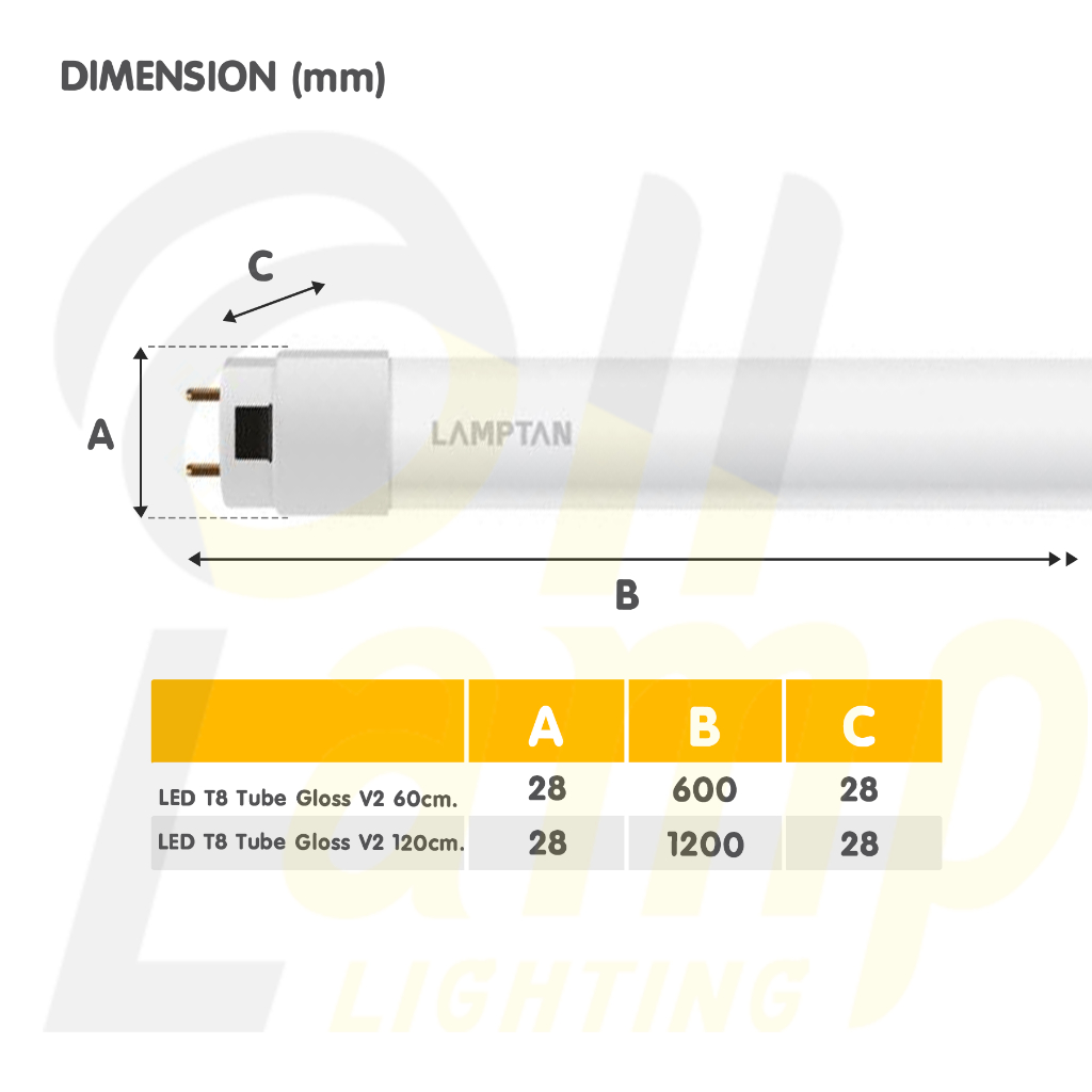 Lamptan LED T8 Tube New Gloss Lyn-Slide / Guard 10w 20w ยาว 60 และ 120 ...