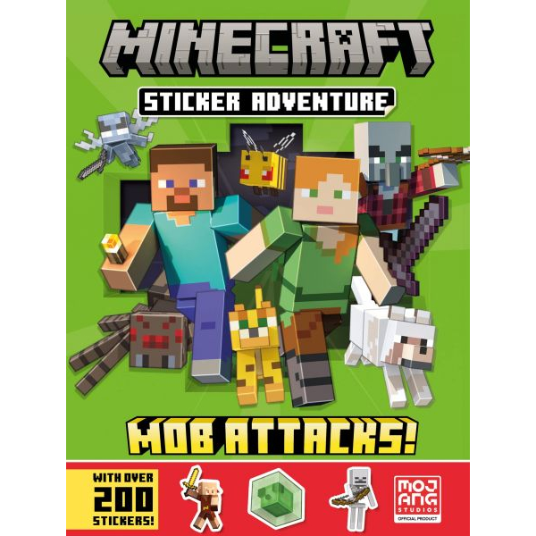 Minecraft Sticker Adventure: Mob Attacks! หนังสือเด็ก มายคราฟ ภาษา ...