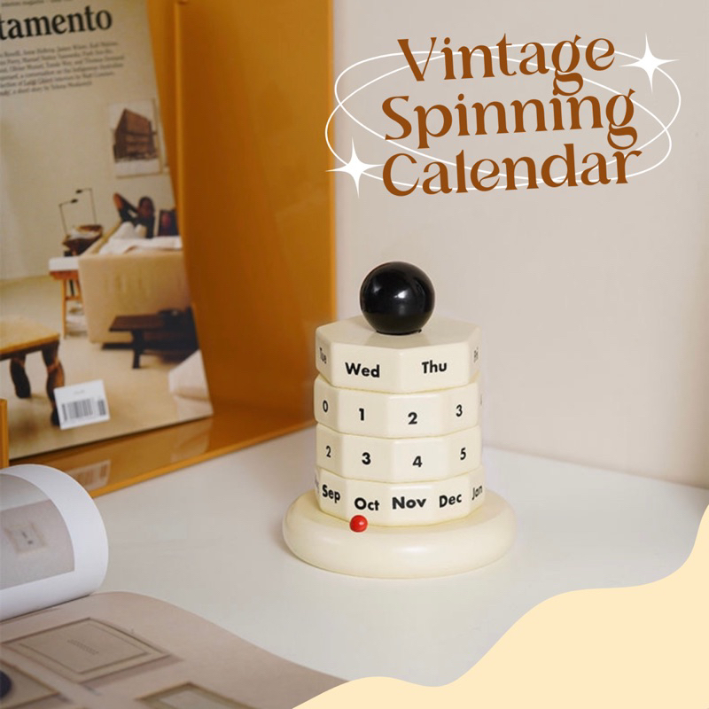 Vintage Spinning Calendar ปฏิทิน งานดีไซน์ เท่มาก ใช้ได้ทุกปี [พรีออ ...