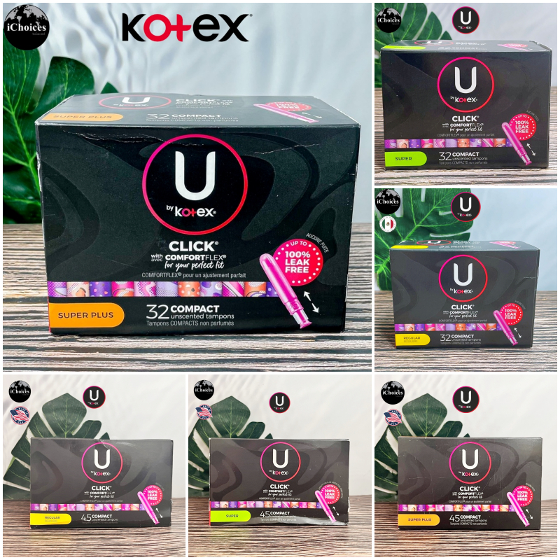 [Kotex] U by Kotex Click Compact Tampons 32 Or 45 Count ผ้าอนามัยแบบสอด ...