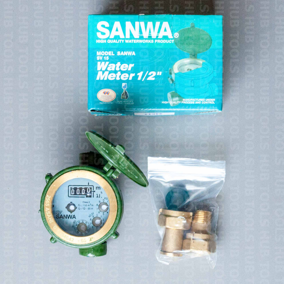 SANWA มิเตอร์น้ำ มาตรวัดน้ำ ขนาด 1/2" รุ่น SV15 เซ็ทครบชุด | Shopee Thailand
