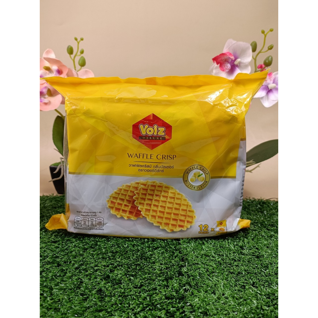 Voiz Waffle Crisp Butter วอยซ์ วาฟฟิลคริสป์กลิ่นบัตเตอร์ 22 กรัม 12 ซอง ...