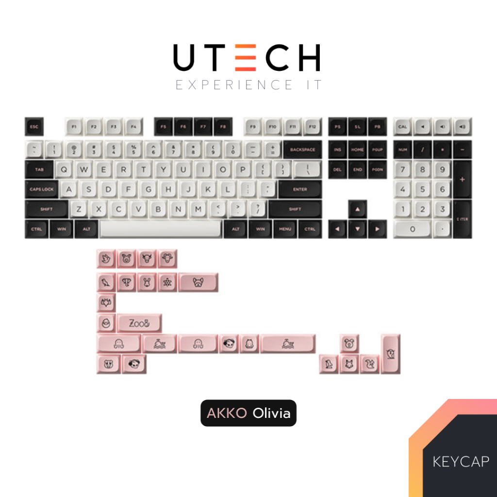 คีย์แคป AKKO PBT Double-Shot Keycap set - Olivia (MDA profile) 227 ...