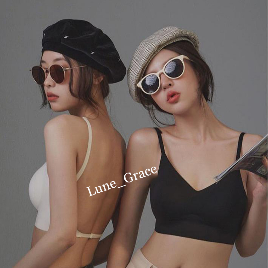 Lune_Grace.1166 บราไร้ขอบเว้าหลัง บราไร้ขอบ ฟองน้ำบาง ผ้าเป็นยางพาราไร้ขอบเนื้อดี (32-38 ...