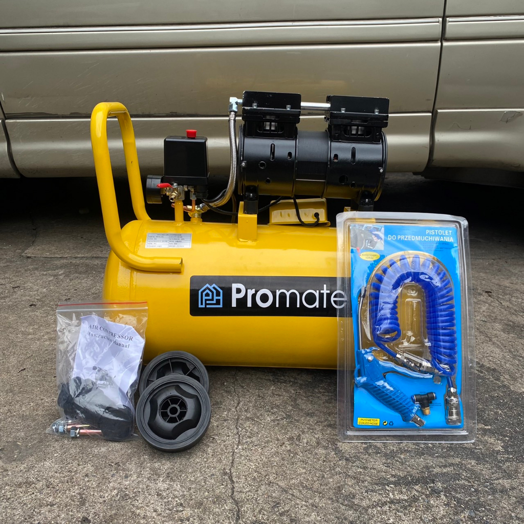 Promate ปั๊มลม OIL FREE ปั๊มลมออยล์ฟรี 50 ลิตร 550W 220V 8 บาร์ เติมลม ...