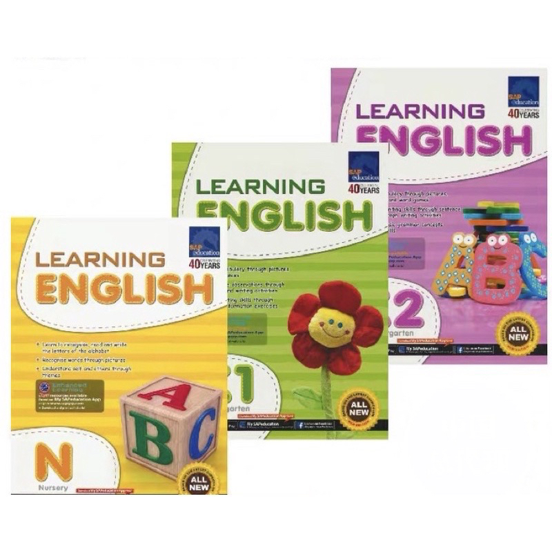 พร้อมส่ง Singapore Learning English Workbook Nursery N ,Kindergarten K1 ...