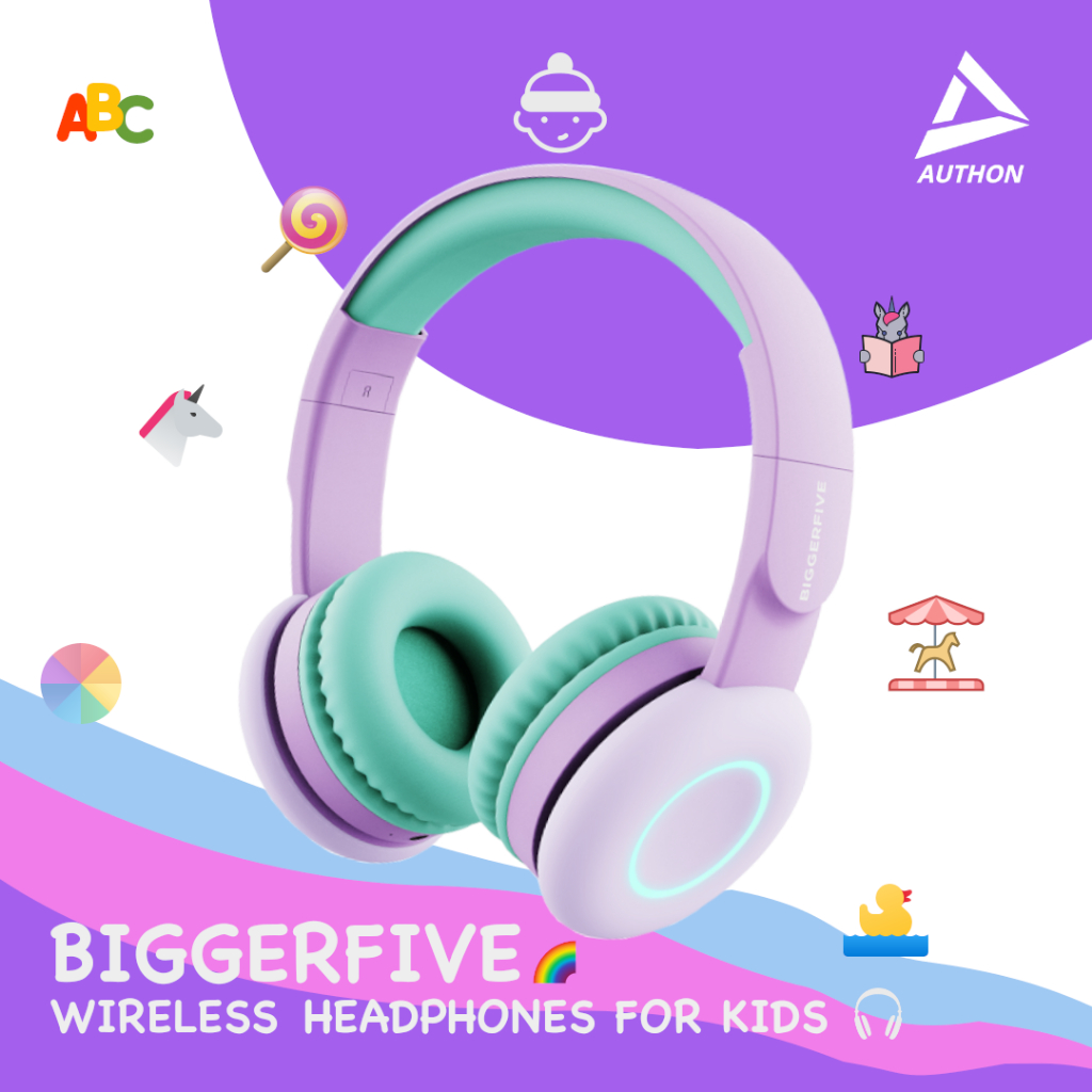 หูฟังสำหรับเด็กจำกัดระดับเสียง BIGGERFIVE (BH100) หูฟังไร้สายสำหรับเด็ก ...