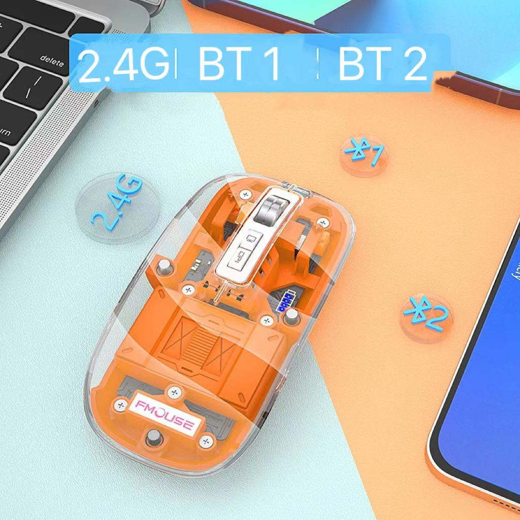 Wireless Mouse 3 โหมด 2.4G/BT1/BT2 เมาส์ไร้สาย แบบชาร์จแบต เมาส์ไร้เสียง | Shopee Thailand