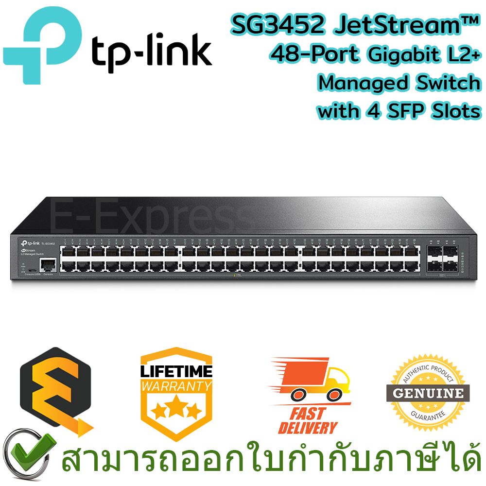 TP-Link SG3452 JetStream™ 48-Port Gigabit L2+ Managed Switch with 4 SFP ...