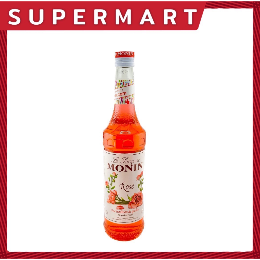 SUPERMART Monin Rose Syrup 700 ml. น้ำเชื่อมกลิ่นกุหลาบ ตราโมนิน 700 ...
