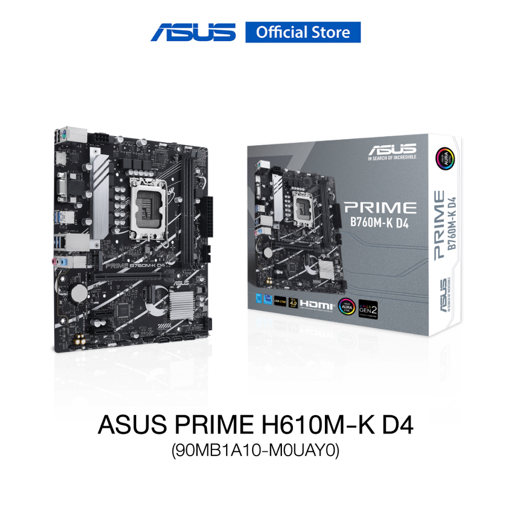ASUS PRIME H610M-K D4 (90MB1A10-M0UAY0) Mainboard, Intel® H610 (LGA 1700) mic-ATX motherboard ...