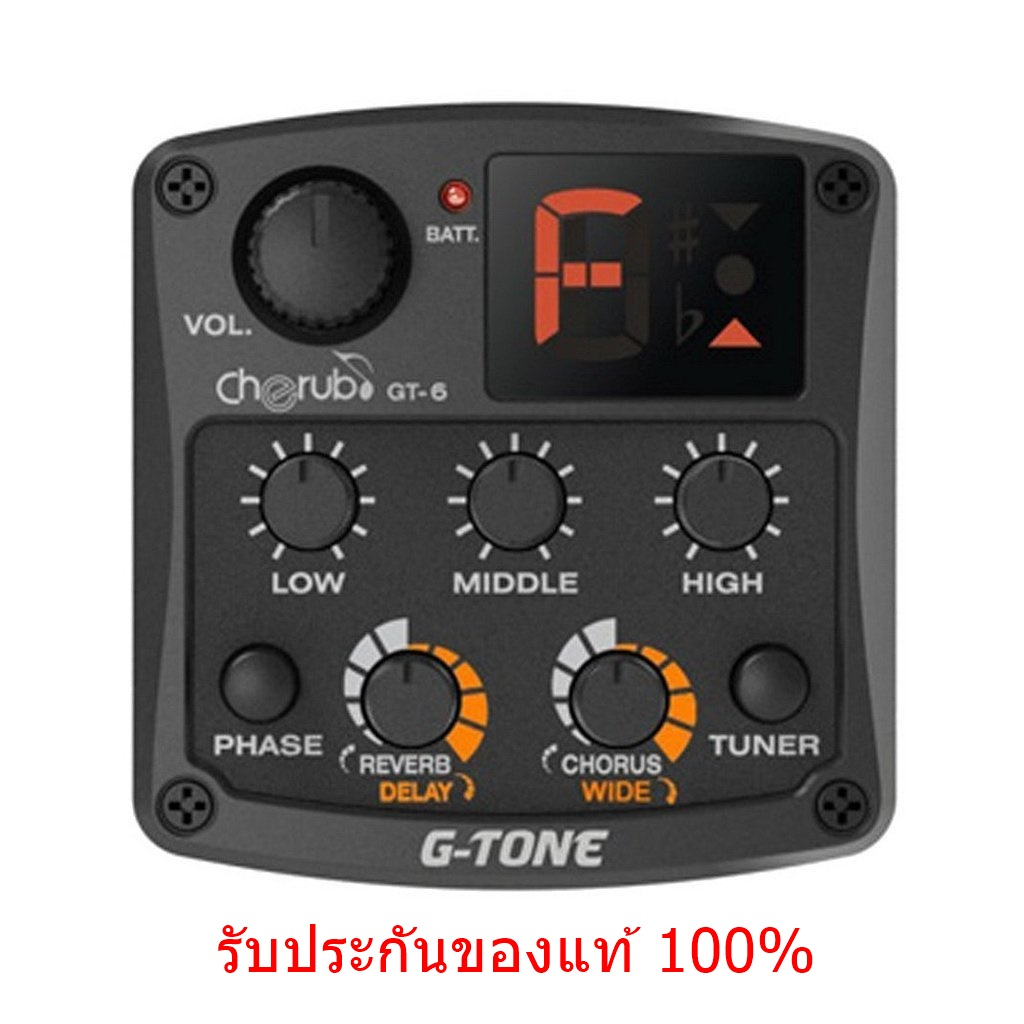 ปิ๊กอัฟกีต้าร์โปร่งไฟฟ้า Cherub G-TONE GT-6 เอฟเฟค Reverb ,Delay, Chorus, wide | Shopee Thailand