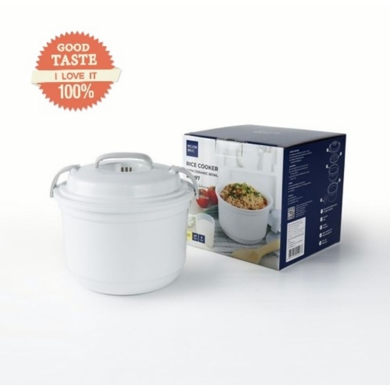 หม้อหุงข้าวไมโครเวฟ MicronWare ปราศจากสารก่อมะเร็ง ความจุ 1 ลิตร.รุ่น JCP-5097 สีขาว | Shopee ...