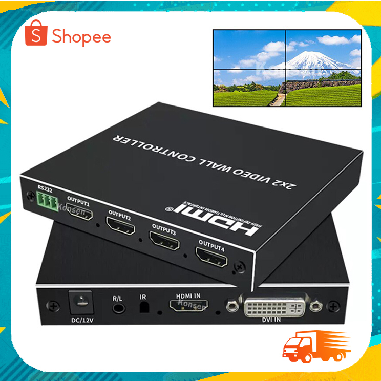 HDMI video wall controller 2x2 ตัวควบคุมวิดีโอวอลล์ 2x2 Mini 1x2 1x3 1x4 2x1 3x1 4x1 4 Way ...