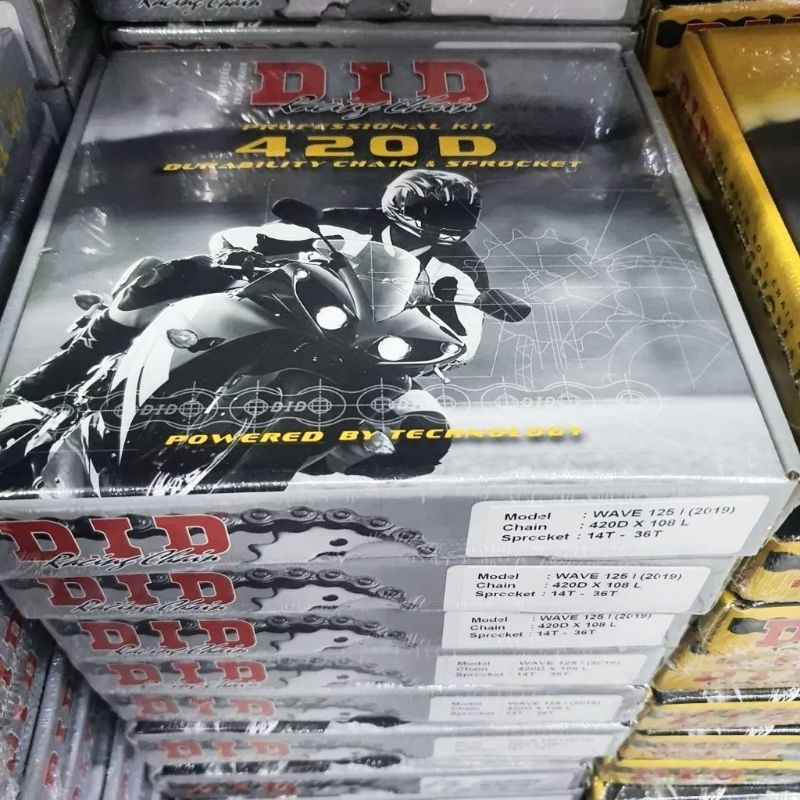 โซ่สเตอร์ชุด(DiD) 420 WAVE-125i ปลาวาฬ L.E.D ปี2019-2024 เบอร์420/108L+14+36 ได้ครบชุดสเตอร์หน้า ...