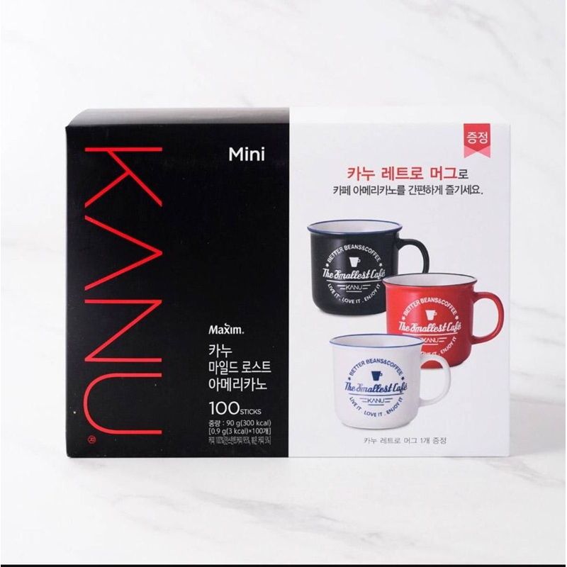 กาแฟเกาหลี Maxim KANU Mini Americano Limited edition 100 Stick + Free ...