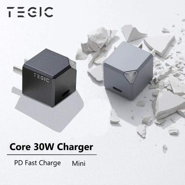 หัวชาร์จ TEGIC Special Geek 30W Charger Ai Faner Co-branded PD Fast Charger Mini Portable High ...