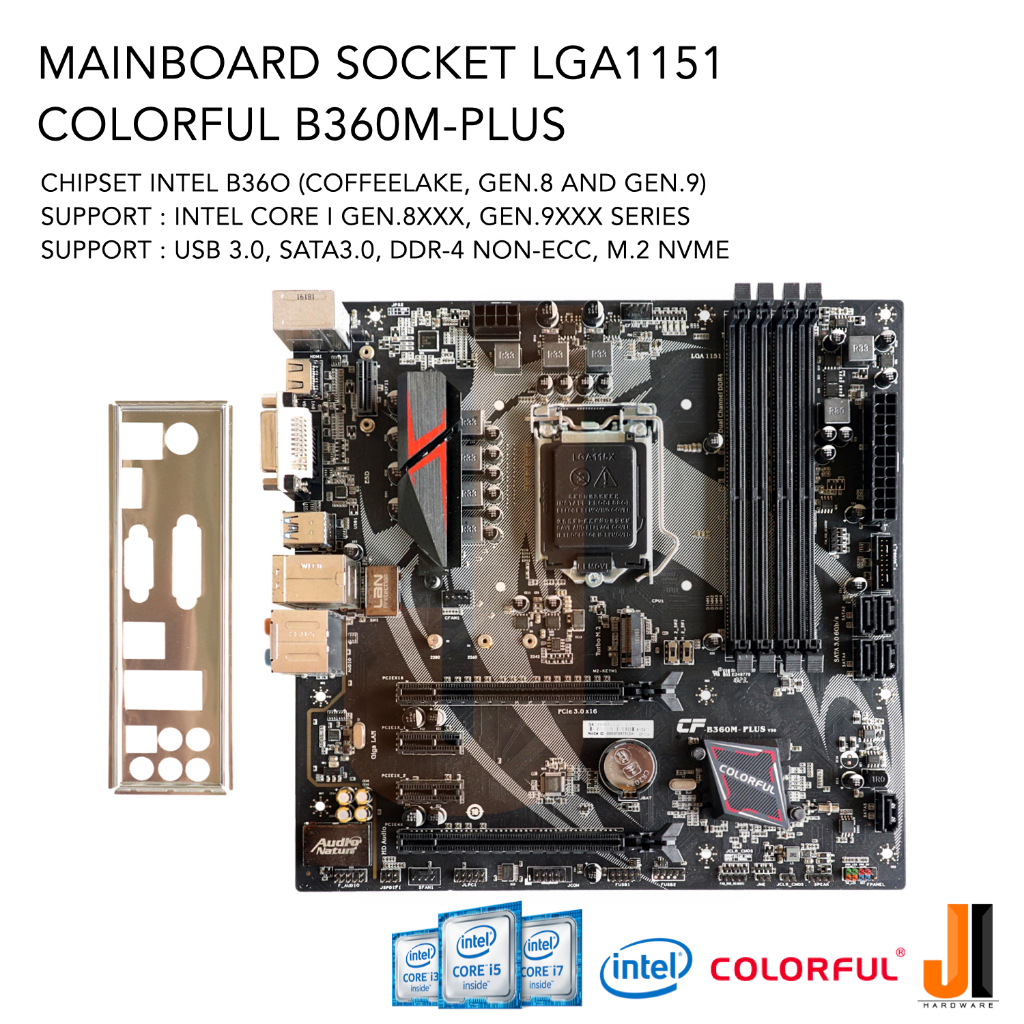 Mainboard Colorful B360M-Plus (LGA 1151) รองรับ CPU Gen.8XXX และ Gen ...