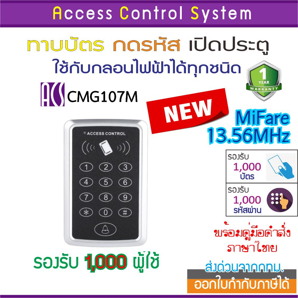 HIP CMG290 CMG295 เครื่องทาบบัตรเปิดประตู รุ่นใหม่ทันสมัย ใช้กับบัตร RFID มีทั้งใชักับคีย์การ์ด ...