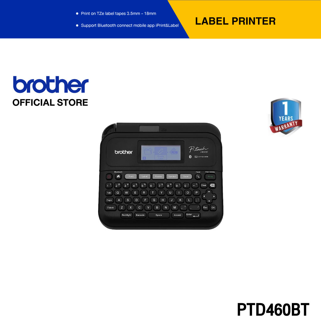 Brother Label Printer P-touch PT-D460BT เครื่องพิมพ์ฉลากภาษาอังกฤษ/ไทย ...