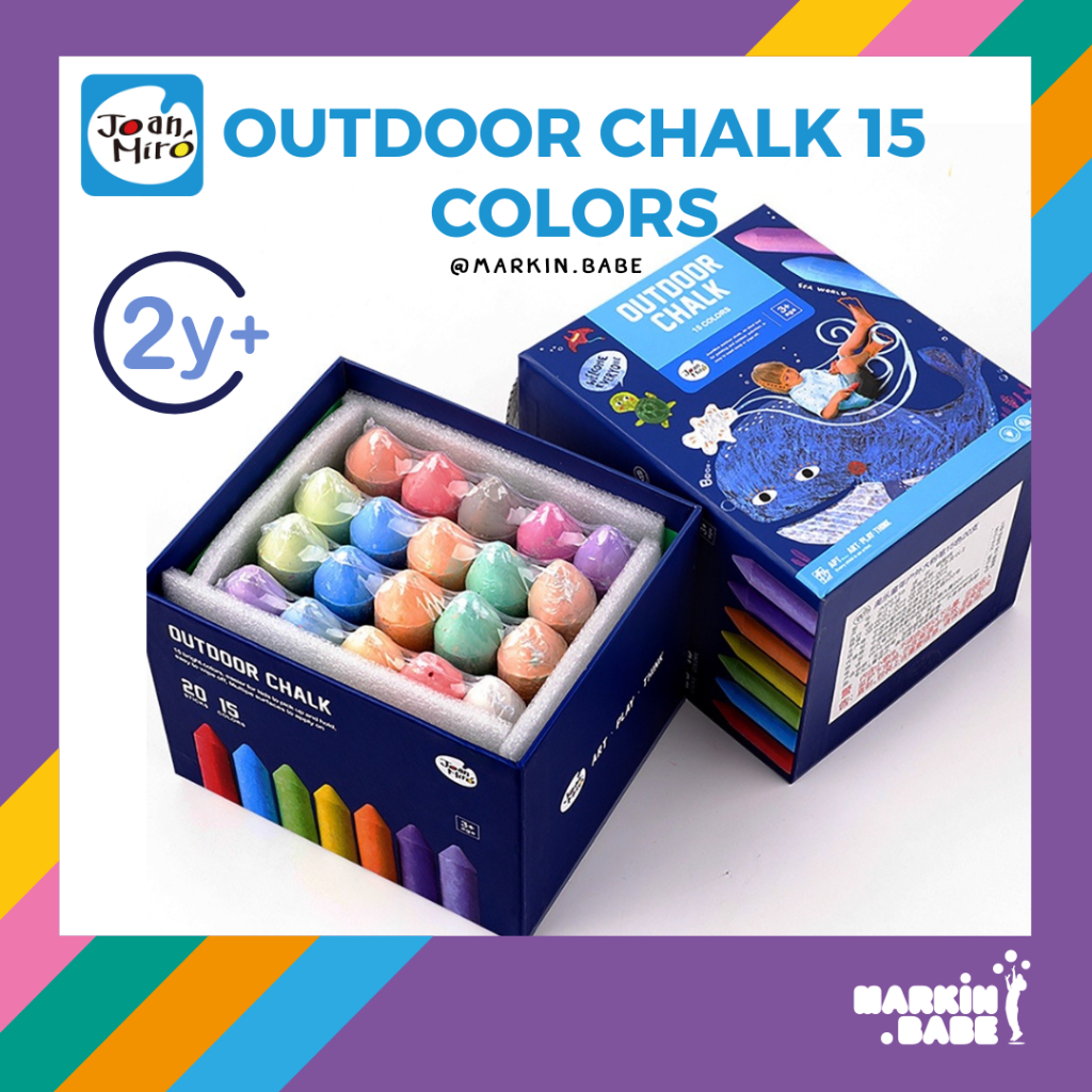 JOAN MIRO I Outdoor Chalk 15สี 20แท่ง ดินสอสีชอล์กขนาดใหญ่ล้างออกได้ ...