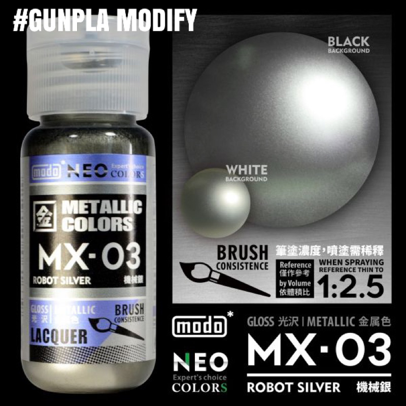 MODO MX SERIES สีโลหะ Metallic Color สูตรแลคเกอร์ ชนิดเงา ขนาด 30 ml MX01-MX05 | Shopee Thailand