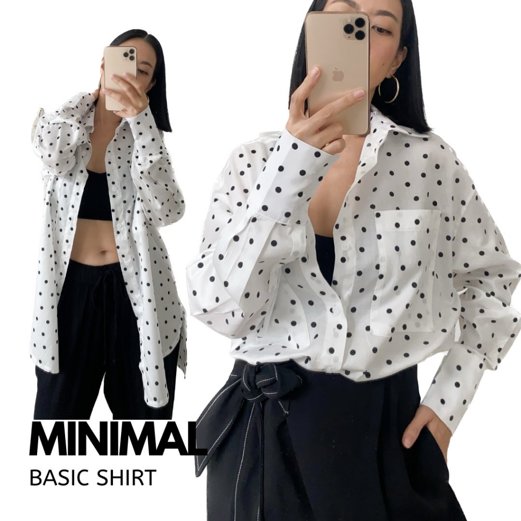 เสื้อเชิ้ตผ้า cotton silk รุ่น MINIMAL BASIC SHIRT | Shopee Thailand